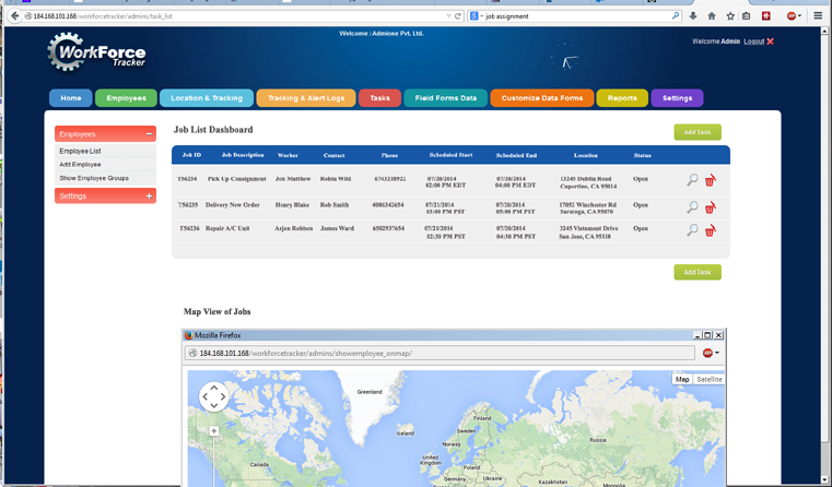 Field Service and Sales Dispatch Software for timesheet, job & task scheduling by Work Force ...
